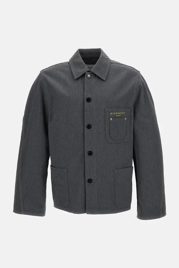 Givenchy Cotton Jacket With Patch Pockets - Grey