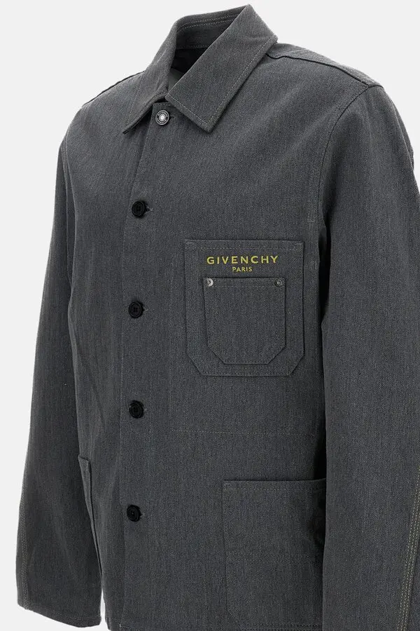 Givenchy Cotton Jacket With Patch Pockets - Grey