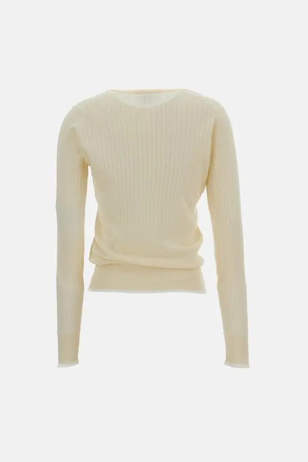 WALES BONNER Ribbed Wool-cotton Blend Sweater - White