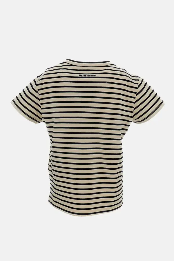 WALES BONNER Short Sleeve Striped T-shirt - Multicolore