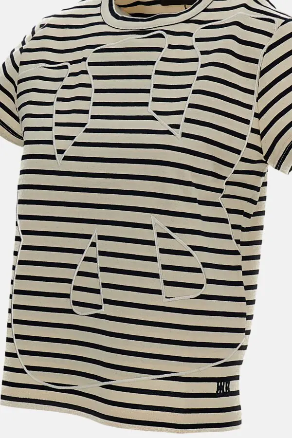 WALES BONNER Short Sleeve Striped T-shirt - Multicolore