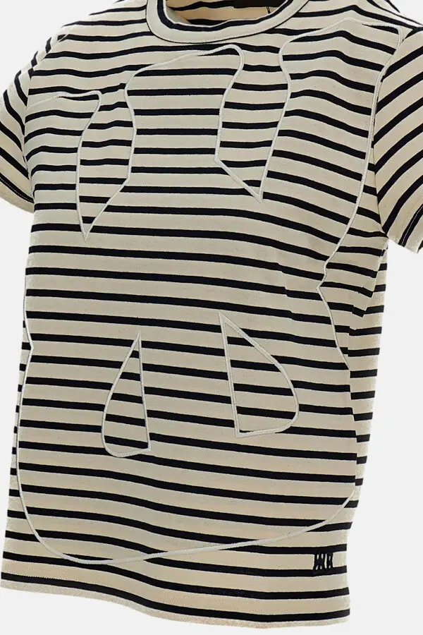 WALES BONNER Short Sleeve Striped T-shirt - White