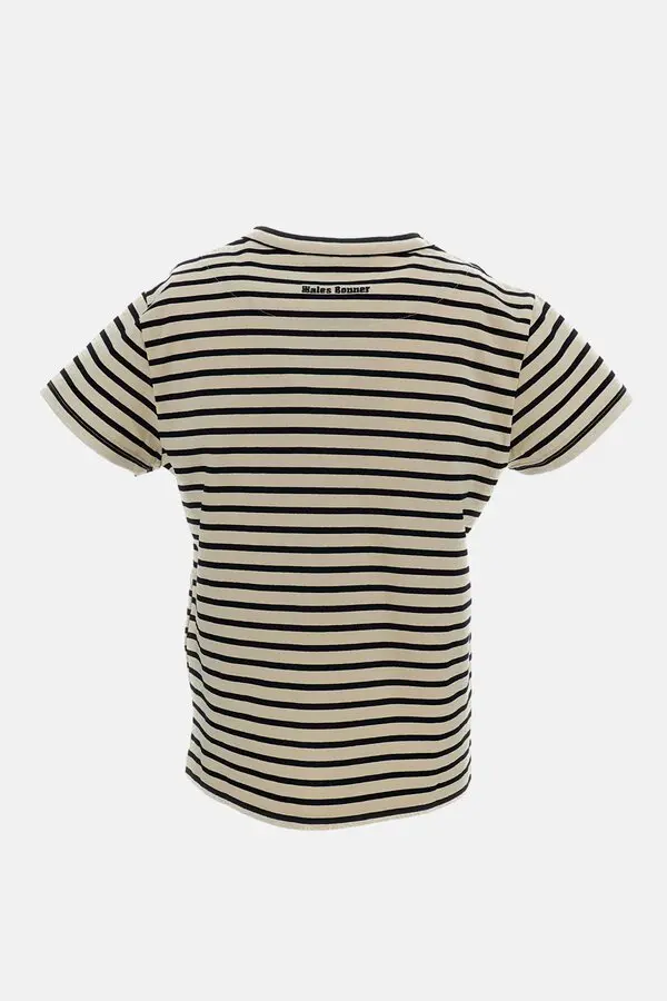 WALES BONNER Short Sleeve Striped T-shirt - White