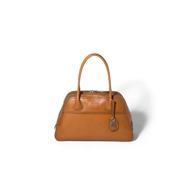 Miu Miu Vivant Leather Bag - Cognac