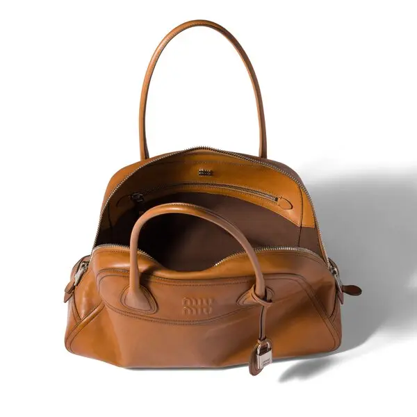 Miu Miu Vivant Leather Bag - Cognac