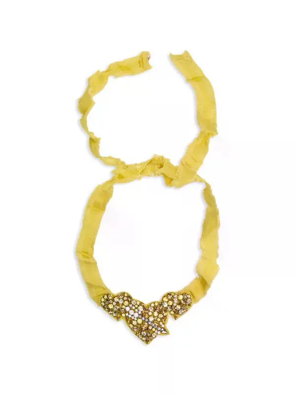 Red Valentino Fringed Heart Necklace - Gold