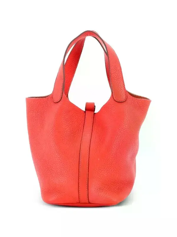 Hermès Picotin Lock Clemence Pm Bucket Bag - Red