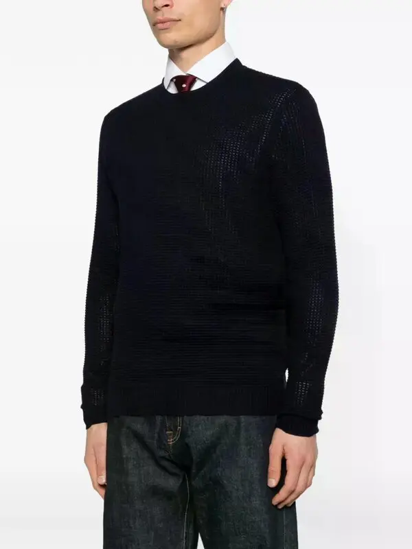 Eric Bompard Waffle-knit Round-neck Sweater