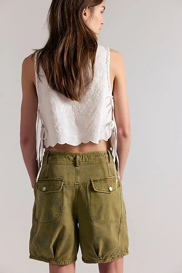 Free People Wild Rebel Shorts - Outlaw Taupe