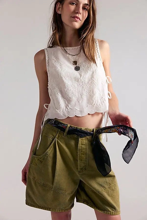Free People Wild Rebel Shorts - Outlaw Taupe