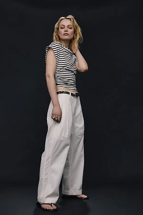 Free People Clover Dropped Harem Trousers - Tofu