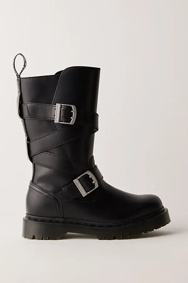 Dr. Martens Anistone Hi Strap Boots - Black