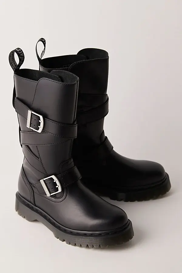 Dr. Martens Anistone Hi Strap Boots - Black
