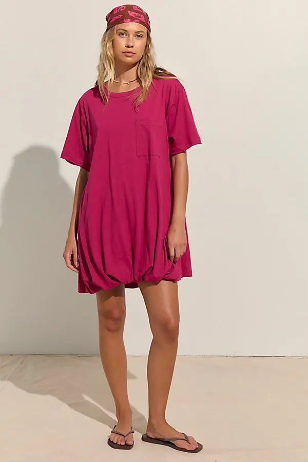 Free People Shorebound Cotton-jersey Mini Dress - Summer Cherries