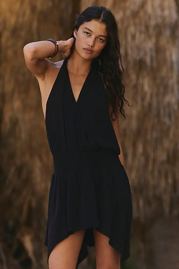 Free People Louise Mini Dress - Black