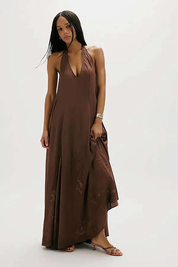 NIGEL PRESTON Halter Maxi Dress