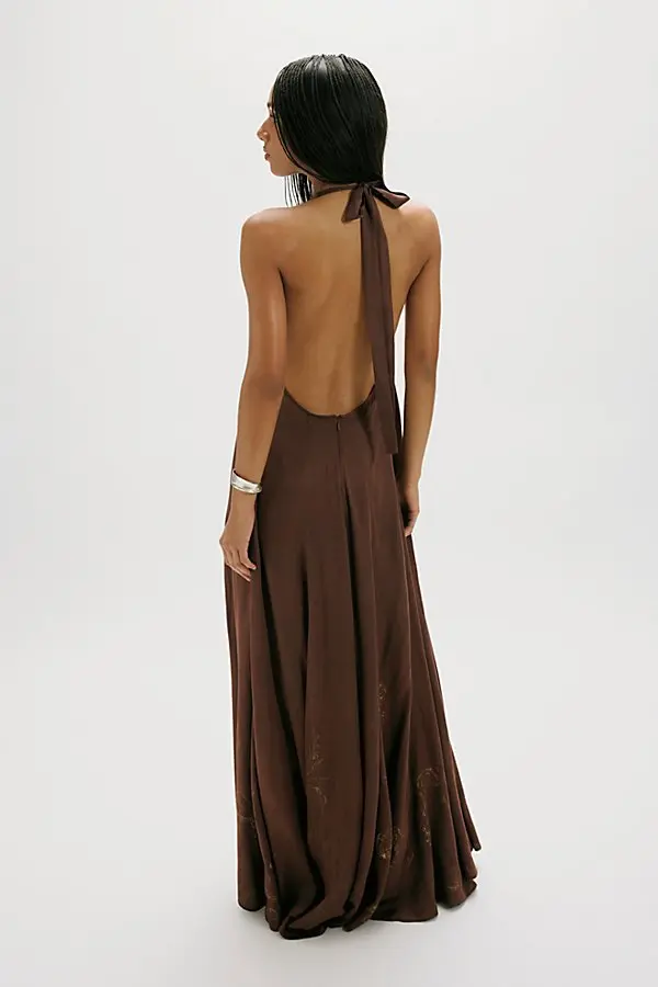 NIGEL PRESTON Halter Maxi Dress