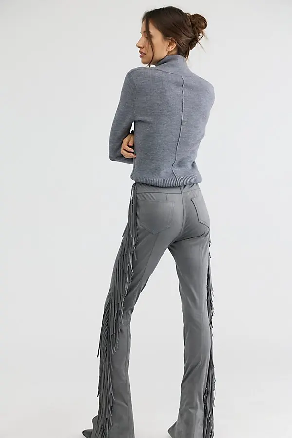 Norma Kamali Fringe Spat Pants