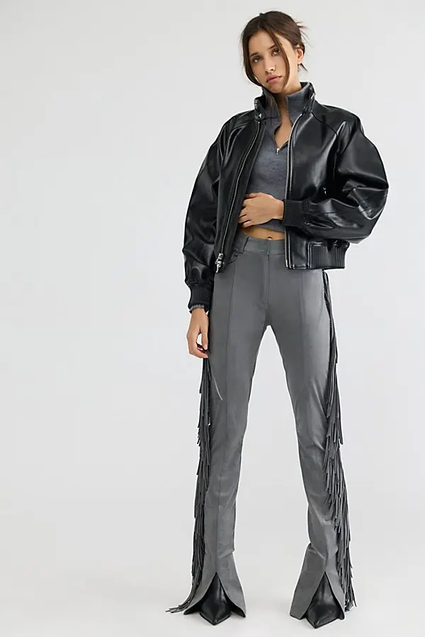 Norma Kamali Fringe Spat Pants