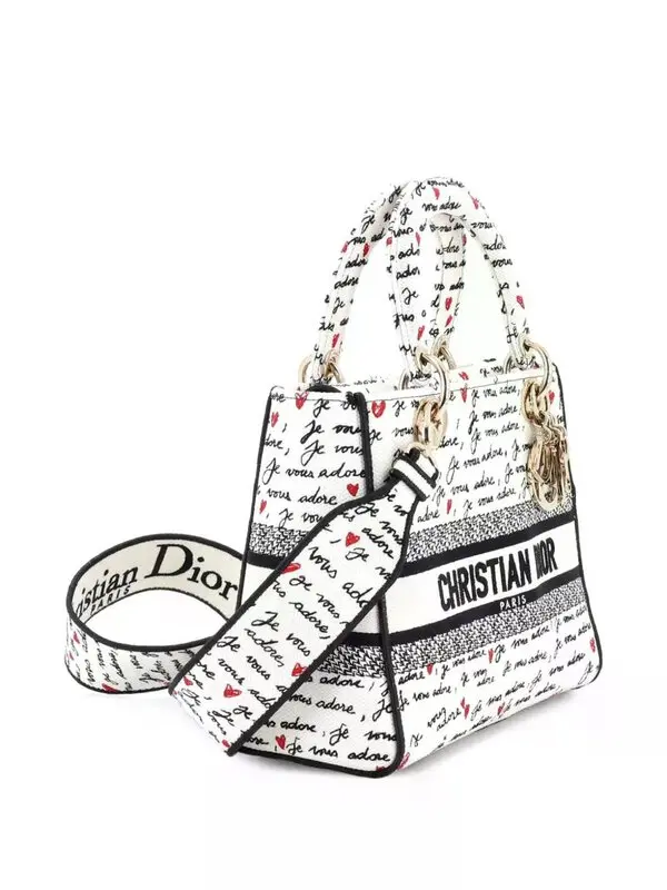 Dior Lady D-lite Embroidered Canvas Satchel - Multicolour