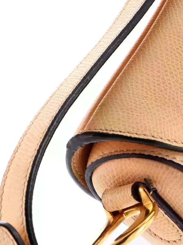 Dior Saddle Handbag Leather Mini Shoulder Bag - Neutrals