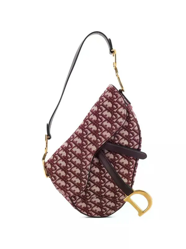 Dior Saddle Handbag Oblique Canvas Medium Shoulder Bag - Red