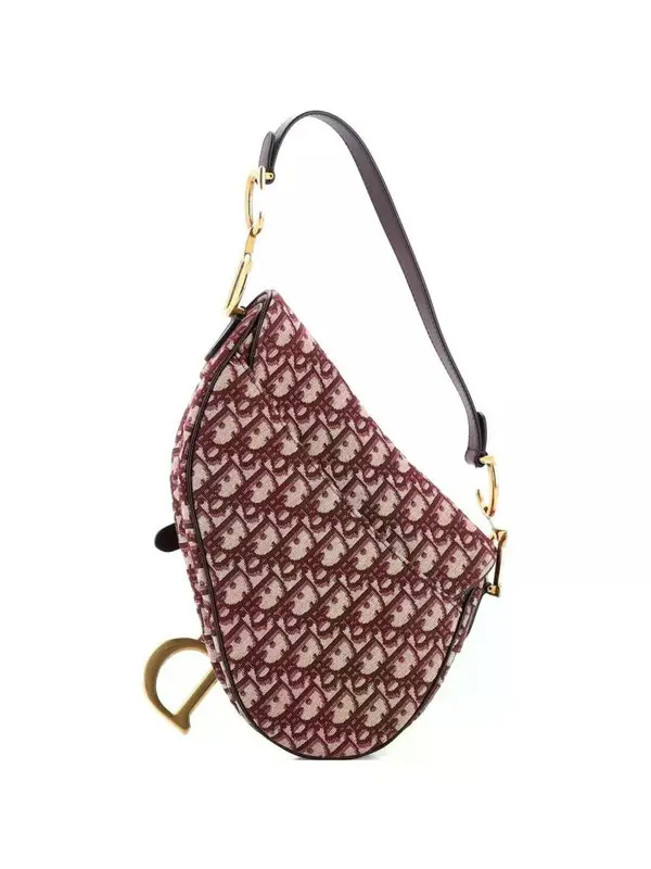 Dior Saddle Handbag Oblique Canvas Medium Shoulder Bag - Red