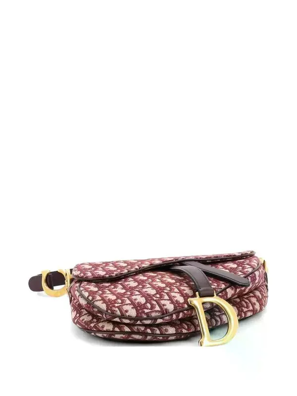 Dior Saddle Handbag Oblique Canvas Medium Shoulder Bag - Red