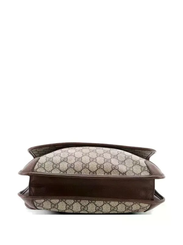 Gucci Neo Vintage Flap Messenger Gg Coated Canvas Medium Crossbody Bag - Brown