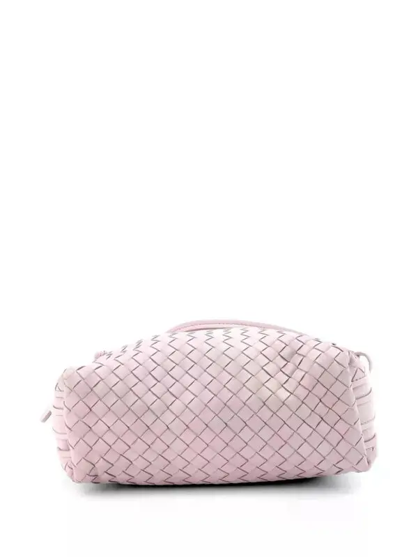 Bottega Veneta Double Zip Nodini Intrecciato Nappa Small Crossbody Bag - Pink