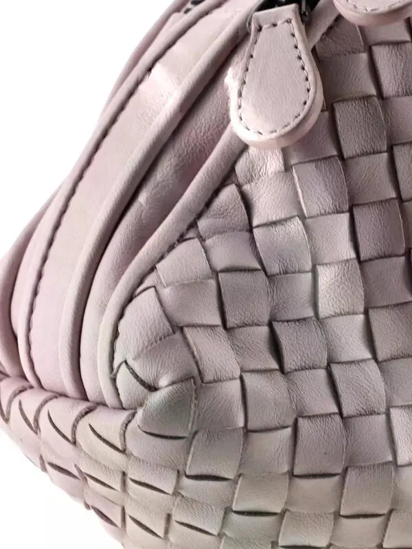 Bottega Veneta Double Zip Nodini Intrecciato Nappa Small Crossbody Bag - Pink