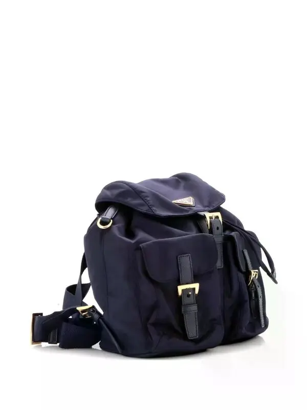 Prada Double Front Pocket Tessuto Small Backpack