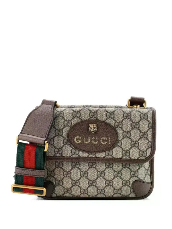 Gucci Neo Vintage Flap Messenger Gg Coated Canvas Small - Brown
