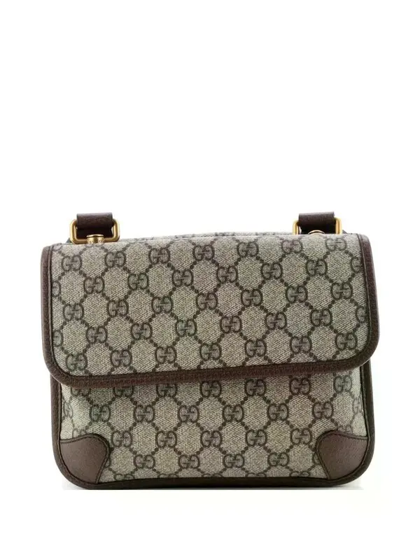 Gucci Neo Vintage Flap Messenger Gg Coated Canvas Small - Brown