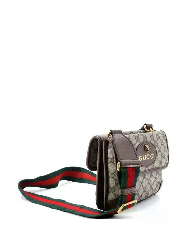 Gucci Neo Vintage Flap Messenger Gg Coated Canvas Small - Brown