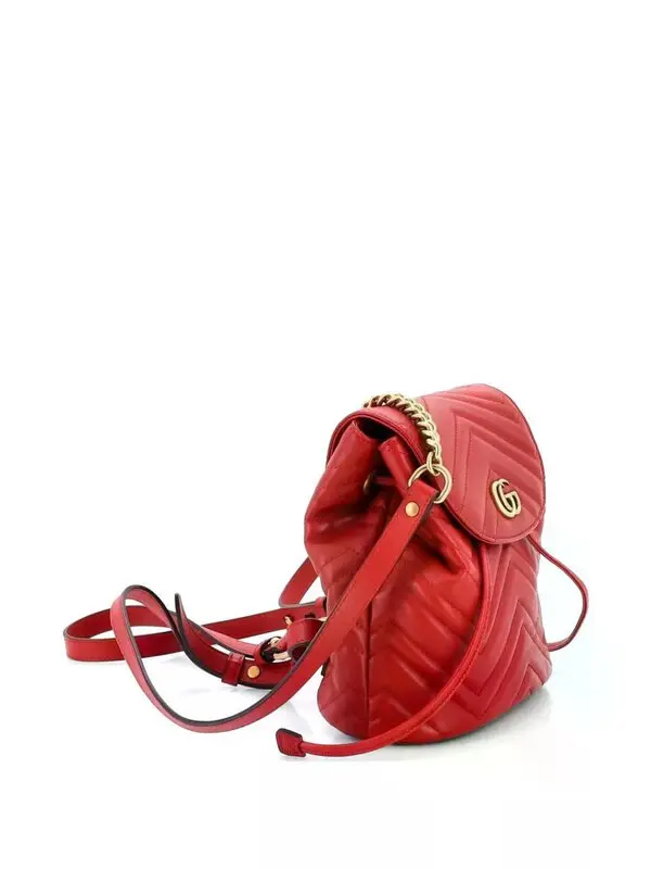 Gucci Gg Marmont Drawstring Matelassé Leather Mini Backpack