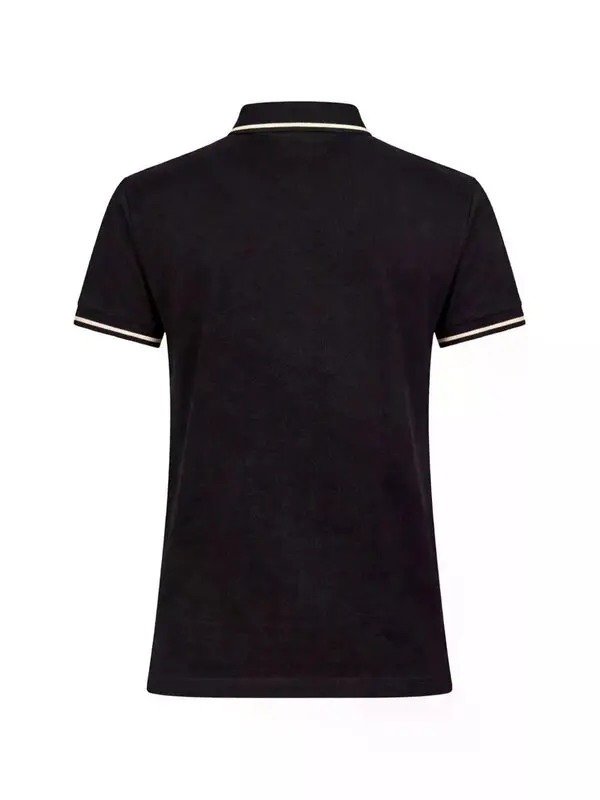 Versace Logo-embroidery Ribbed-trims Polo Shirt - Black