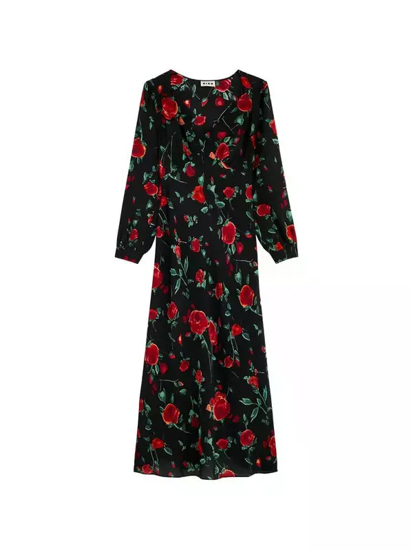 Rixo Mavis Floral Print Midi Dress