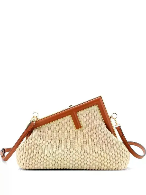 Fendi First Bag Raffia Small Shoulder Bag