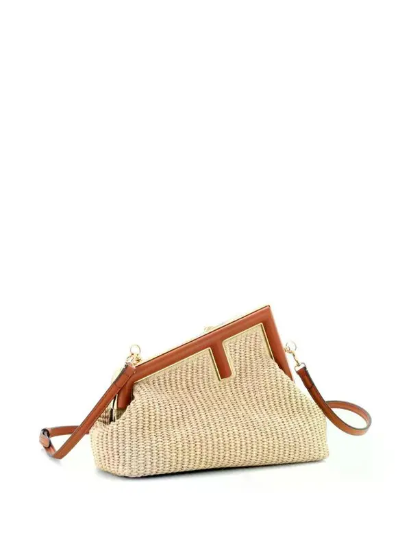 Fendi First Bag Raffia Small Shoulder Bag
