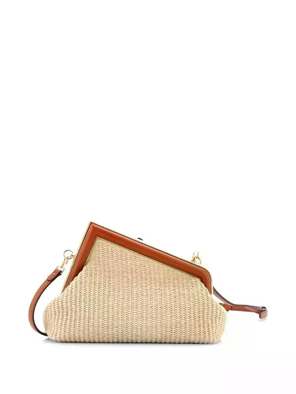 Fendi First Bag Raffia Small Shoulder Bag