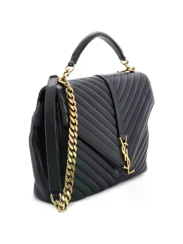 Saint Laurent Classic Monogram College Large Shoulder Bag - Black