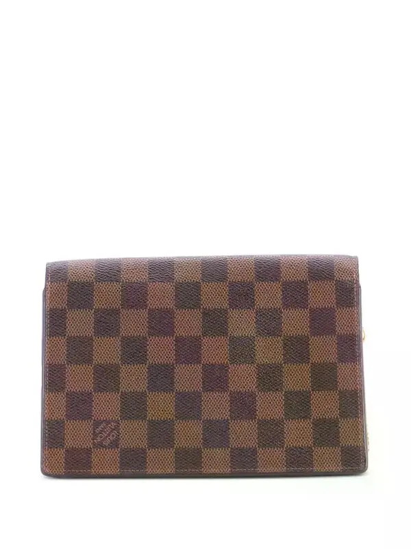 LOUIS VUITTON Vavin Chain Wallet Nm Damier With Leather Crossbody Bag - Brown