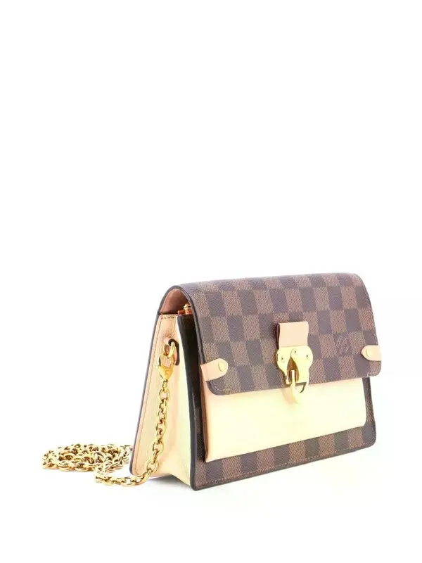 LOUIS VUITTON Vavin Chain Wallet Nm Damier With Leather Crossbody Bag - Brown