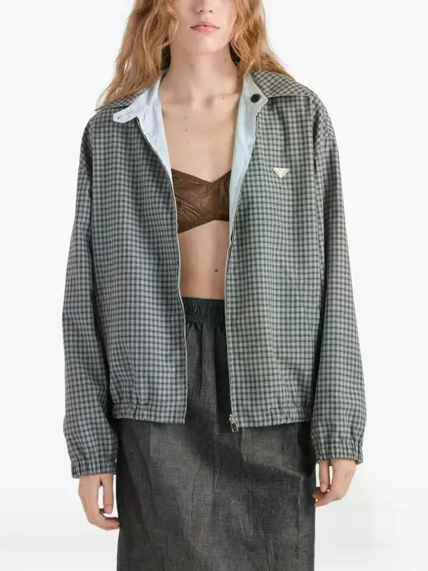 Prada Checked Poplin Blouson Jacket