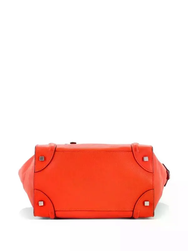 Celine Luggage Bag Grainy Leather Mini Tote - Orange