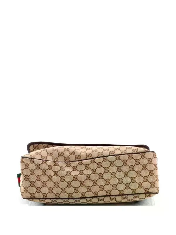 Gucci Web Strap Flap Messenger Gg Canvas Medium - Brown