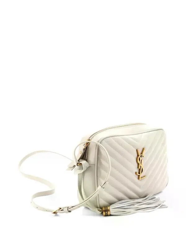 Saint Laurent Lou Camera Bag Matelasse Chevron Leather Small Crossbody Bag - Neutrals