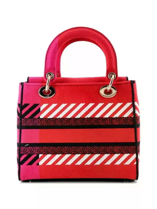 Dior Lady D-lite Embroidered Canvas Medium Satchel - Multicolour
