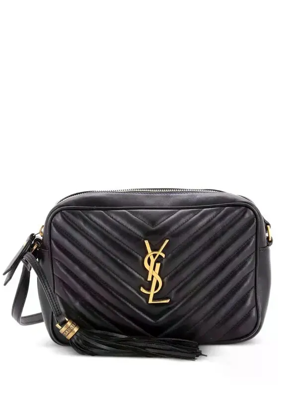 Saint Laurent Lou Camera Bag Matelasse Chevron Leather Small - Black